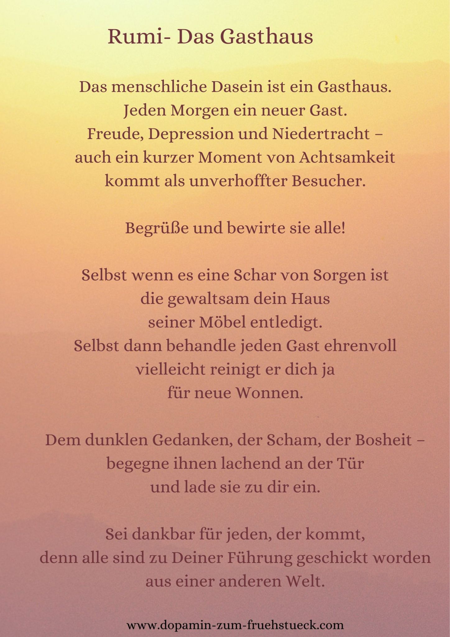 Das Gasthaus – Montagsimpuls #12/24 – Dopamin zum Frühstück